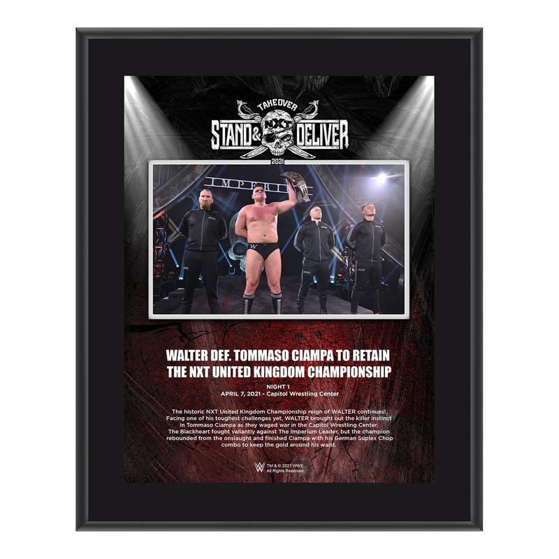 Walter NXT TakeOver Stand & Deliver 10x13 Commemorative Plaque – PW Catalog