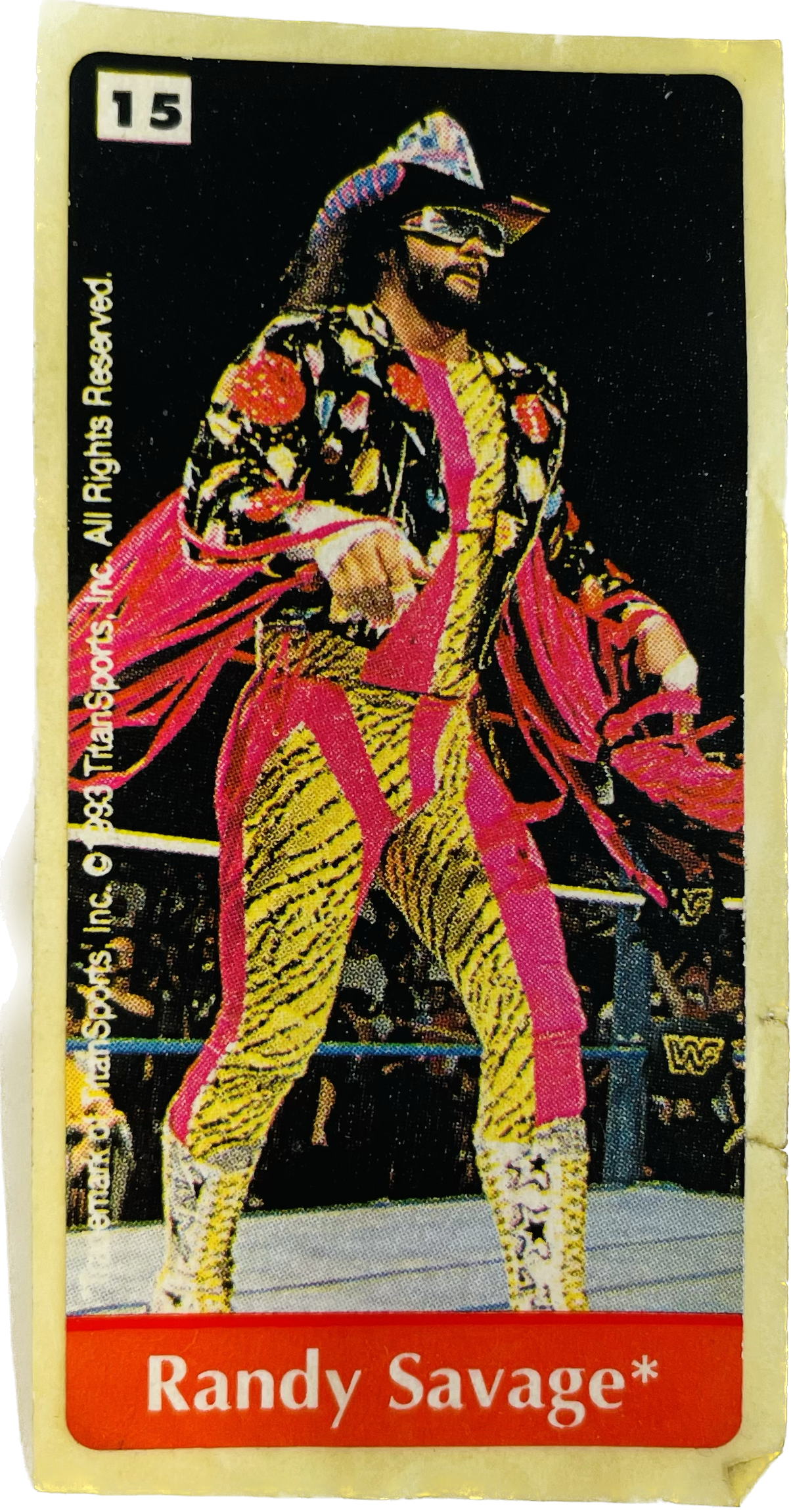 WWF Dunkin Bubble Gum Stickers (1993) No. 15 Macho Man Randy Savage ...
