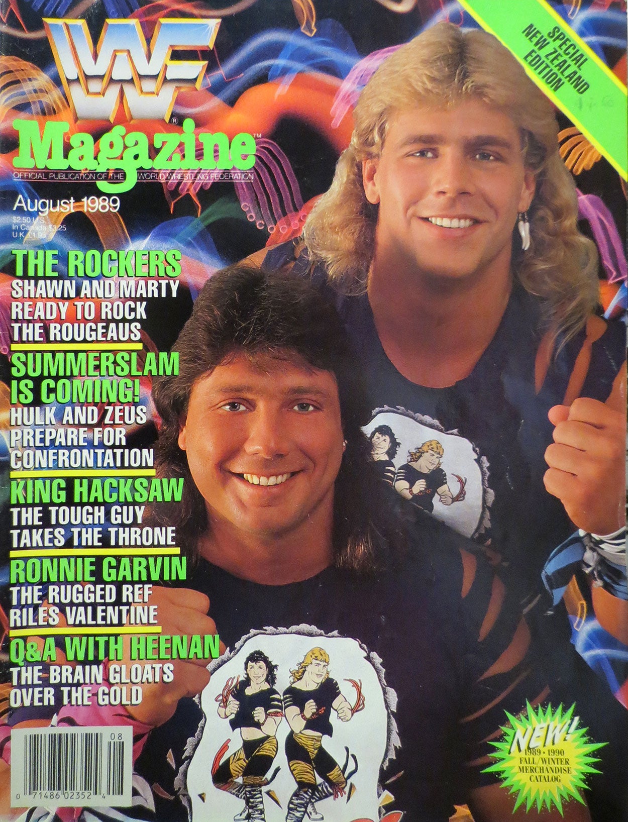 WWF Magazine August 1989 from New Zealand – PW Catalog