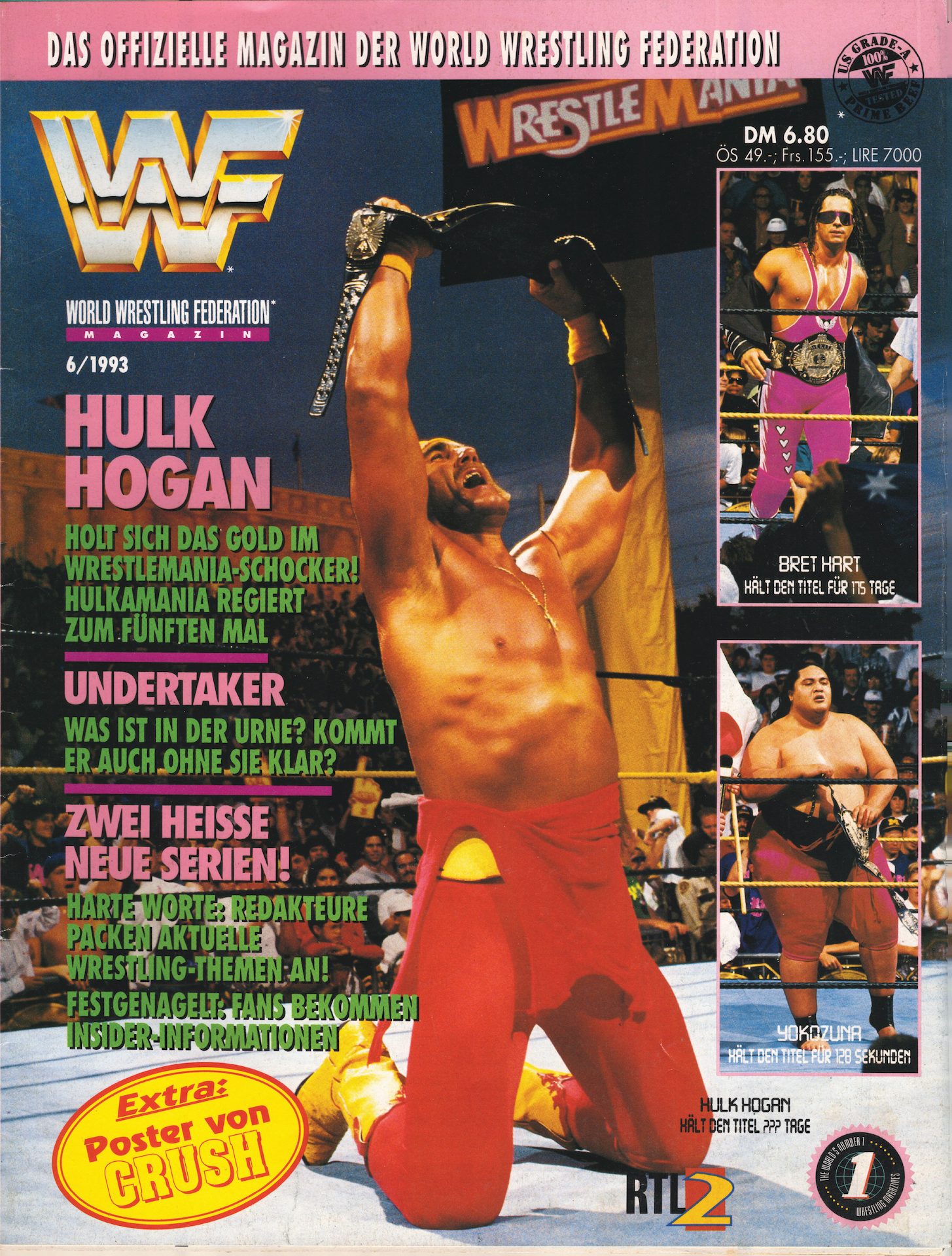 WWF Magazine June 1993 from Germany – PW Catalog