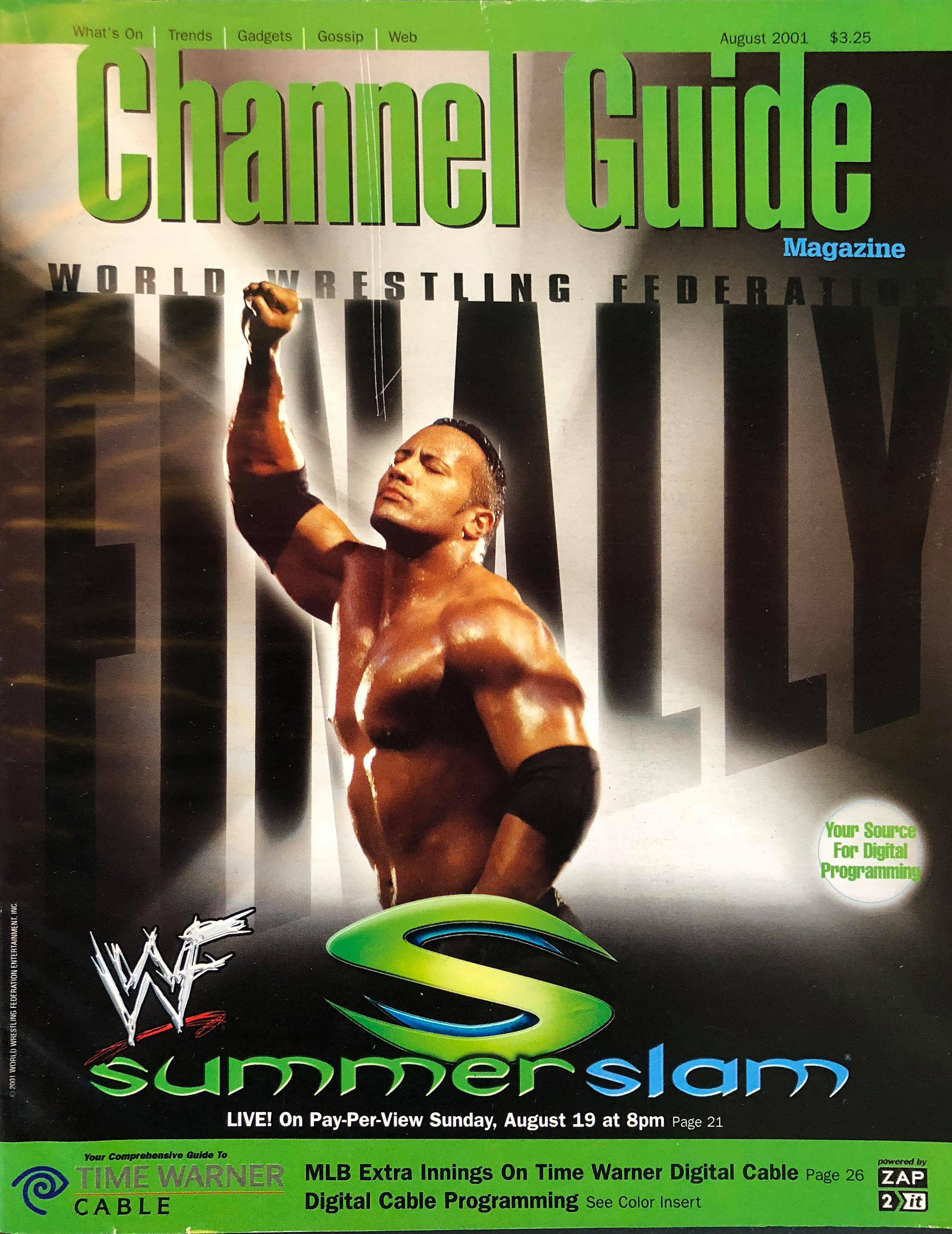 Channel Guide August 2001 The Rock – PW Catalog