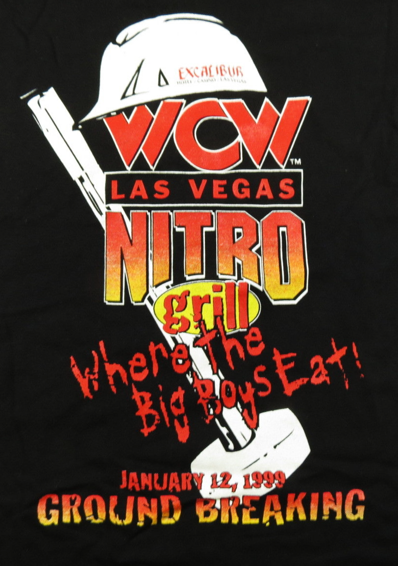 WCW Las Vegas Nitro grill restaurant memorabilia, menu & shot glass ...