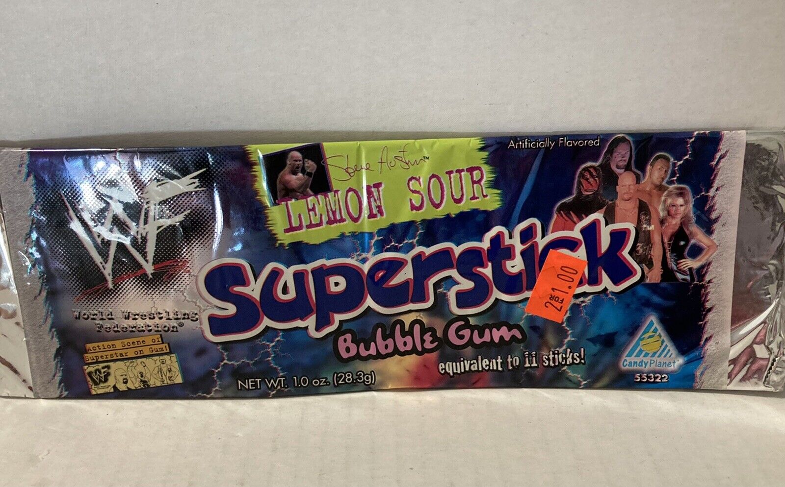 WWF Steve Austin Superstick 1999 Bubble Gum Lemon Sour – PW Catalog