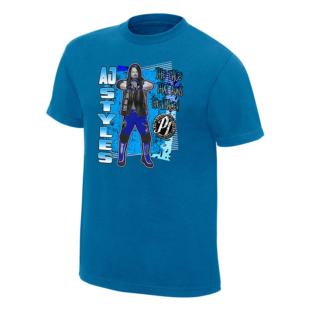AJ Styles The Face That Runs The Place Neon Collection Graphic T-Shirt ...