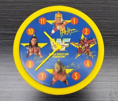 WWF wall clock 80`s Hulk Hogan, Ultimate Warrior, LOD and the Brtish B ...
