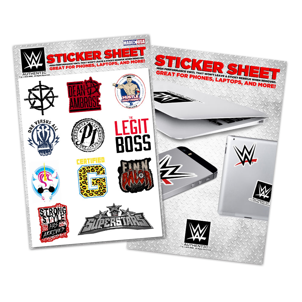 WWE Assorted Superstar Sticker Sheet – PW Catalog