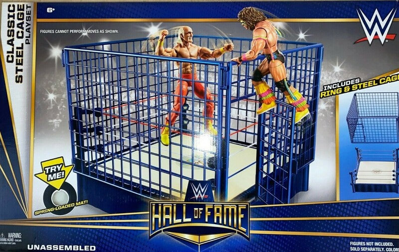 WWE Mattel Hall of Fame Wrestling Rings & Playsets: Classic Steel Cage ...