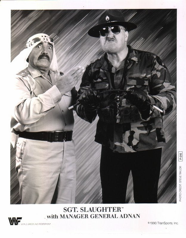 1990 Sgt. Slaughter , General Adnan P016 b/w – PW Catalog