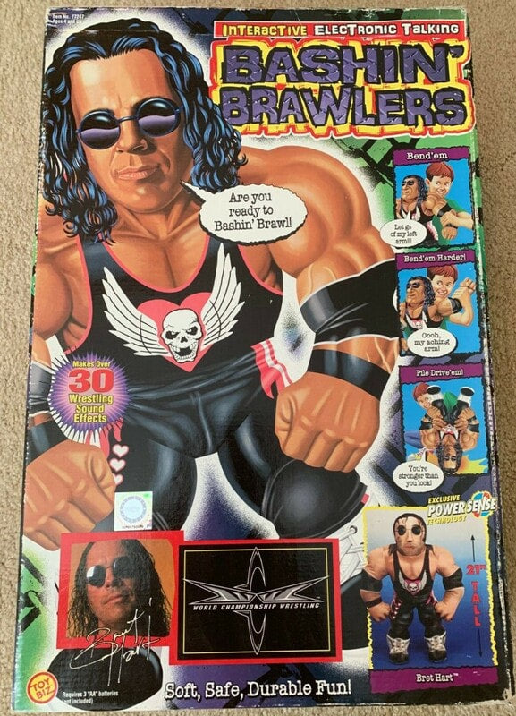 WCW Toy Biz Bashin' Brawlers 3 Bret Hart – PW Catalog